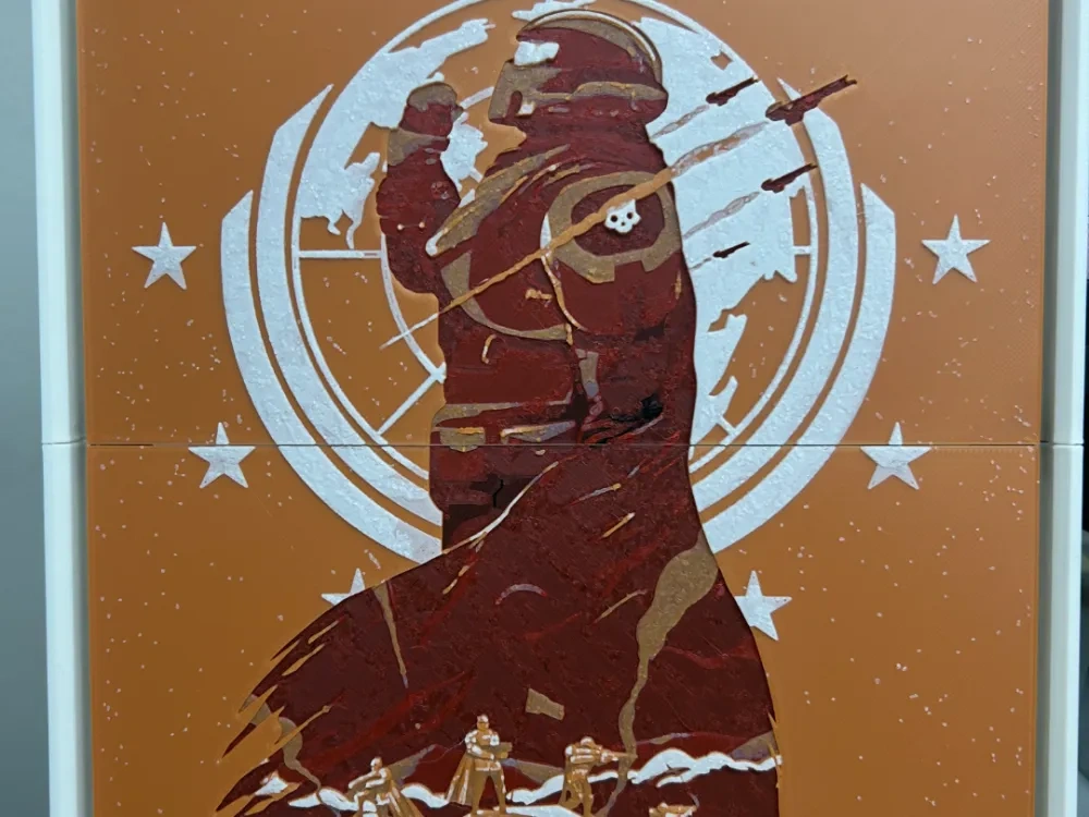 Helldivers 2 两盘 Hueforge 来自 Grinningkevo MakerWorld：免费下载 3D 模型