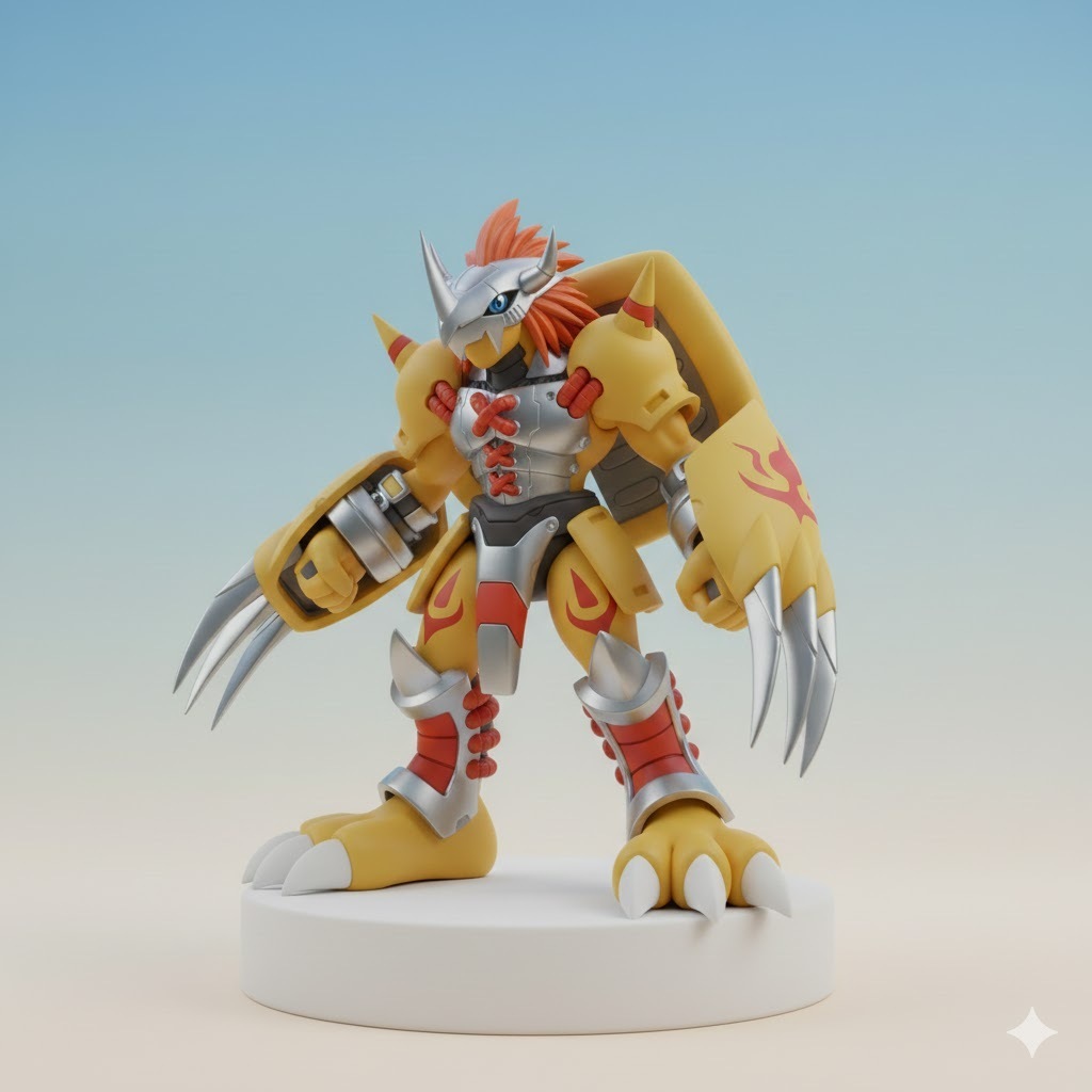 WarGreymon Digimon 生物模型 来自 ProjectDigimonWorld MakerWorld：免费下载 3D 模型