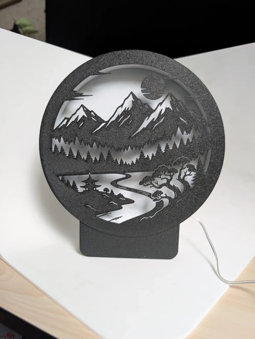 LED 剪影灯 日本山水风景 - 免费 3D 打印模型 - MakerWorld
