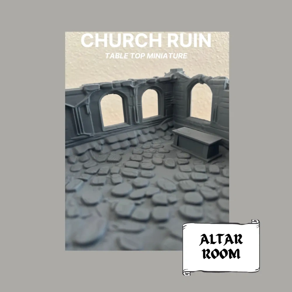 教堂废墟 - 桌面地形 DnD 探路者 - 免费 3D 打印模型 - MakerWorld