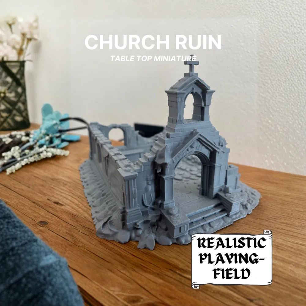 教堂废墟 - 桌面地形 DnD 探路者 - 免费 3D 打印模型 - MakerWorld