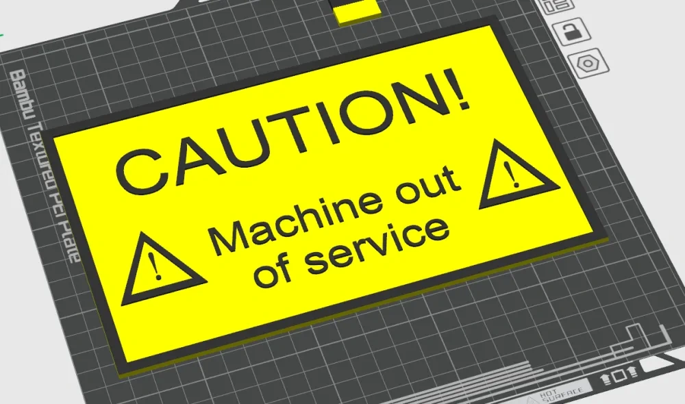 警告牌 - 英文 - 免费 3D 打印模型 - MakerWorld