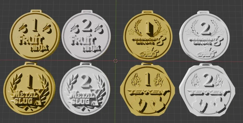 Metal Slug, Tekken, Mario Kart, Fruit Ninja 奖牌 - 免费 3D 打印模型 - MakerWorld