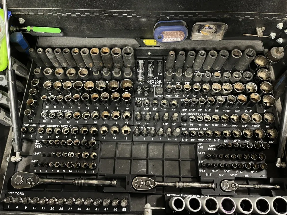 1/4" 驱动 - 公制套筒托盘 - Gridfinity - 免费 3D 打印模型 - MakerWorld