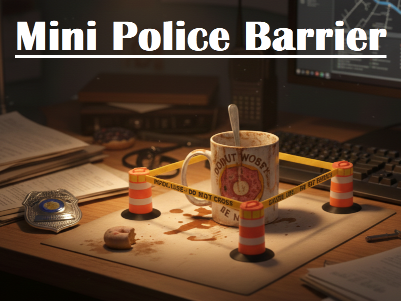 迷你警用路障 – 办公室犯罪现场 - 免费 3D 打印模型 - MakerWorld