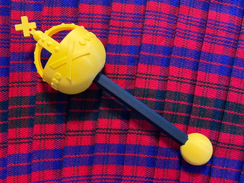 苏格兰王冠与圣安德鲁十字旗仪仗节杖/权杖 - 免费 3D 打印模型 - MakerWorld