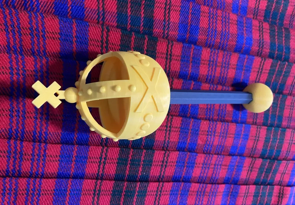 苏格兰王冠与圣安德鲁十字旗仪仗节杖/权杖 - 免费 3D 打印模型 - MakerWorld