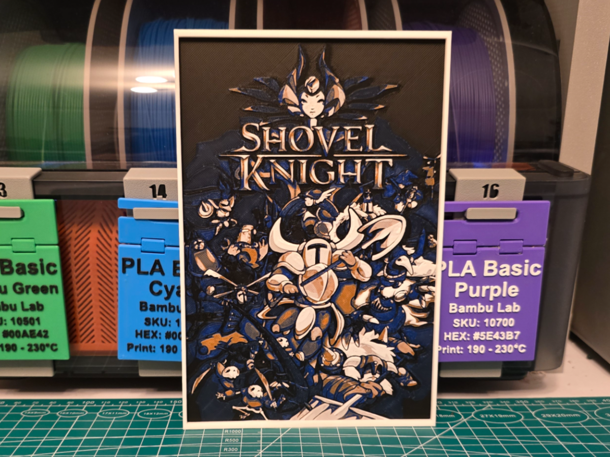 Shovel Knight 游戏海报 - Hueforge 艺术 - 免费 3D 打印模型 - MakerWorld