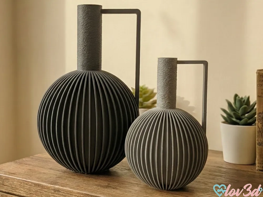 现代壶形花瓶 (带棱纹 & 模糊) - 免费 3D 打印模型 - MakerWorld