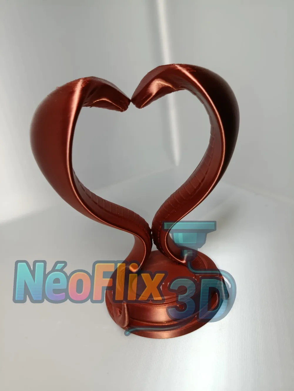 情侣眼镜蛇 – 3D心形雕塑 - 免费 3D 打印模型 - MakerWorld