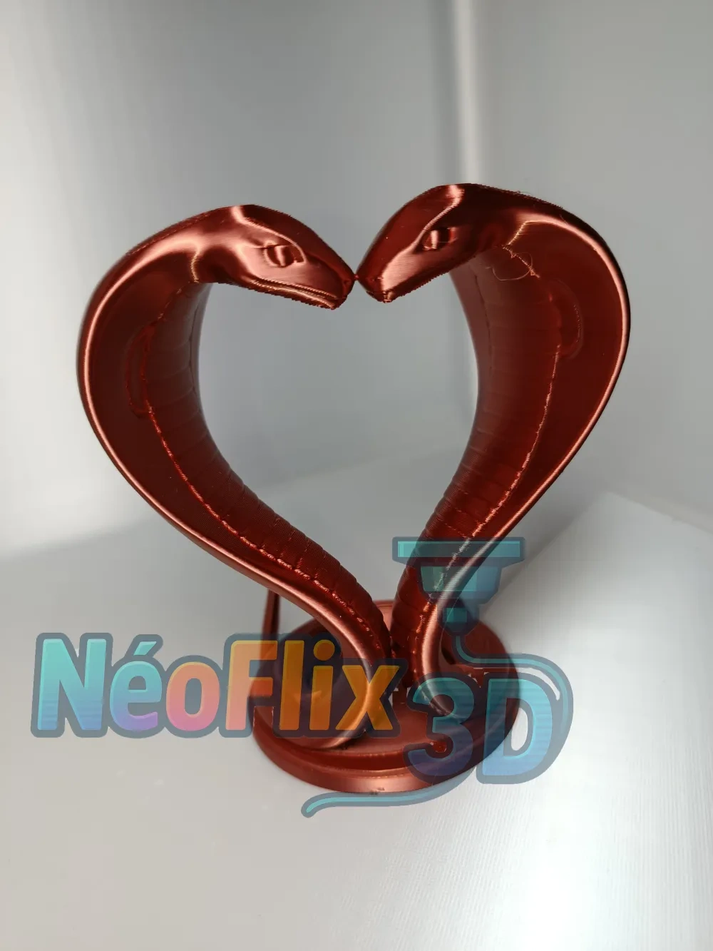 情侣眼镜蛇 – 3D心形雕塑 - 免费 3D 打印模型 - MakerWorld