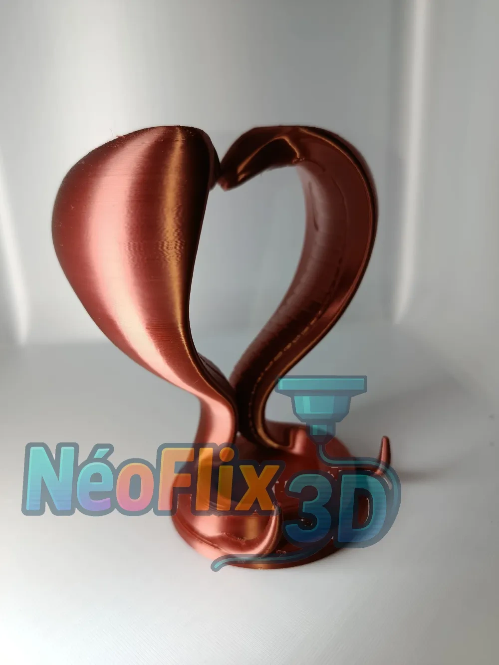 情侣眼镜蛇 – 3D心形雕塑 - 免费 3D 打印模型 - MakerWorld