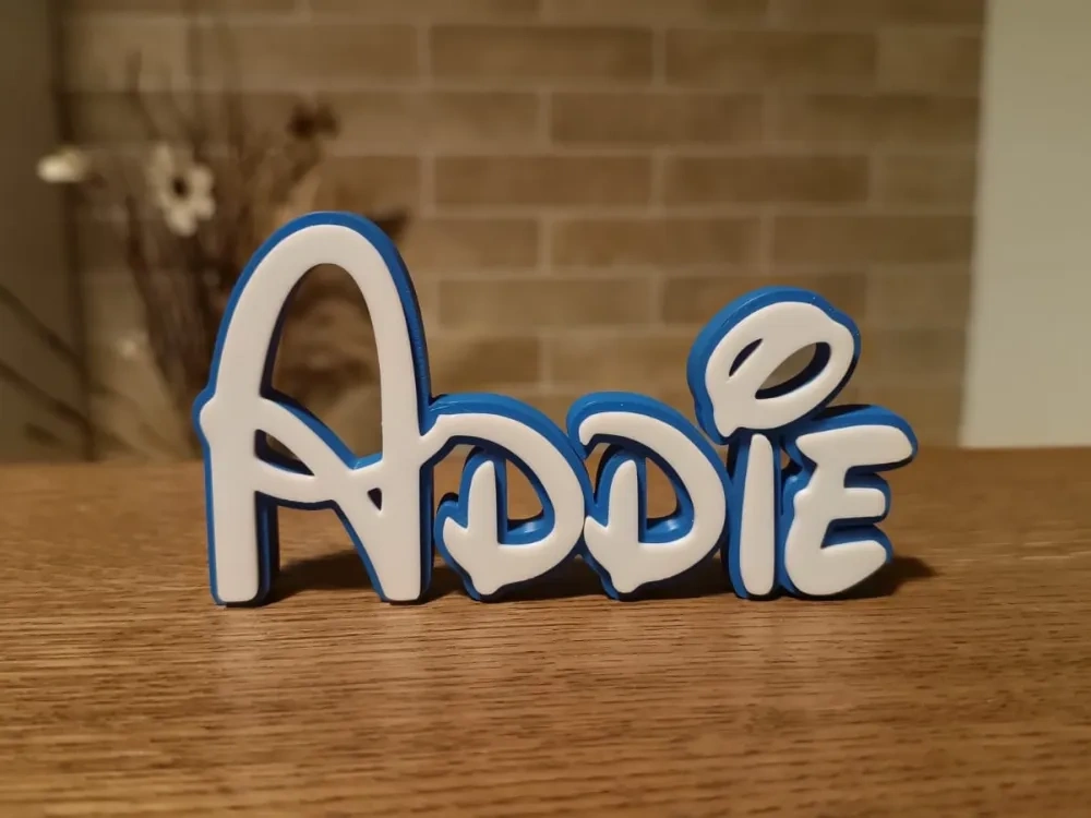 Addie 名字 迪士尼字体 - 免费 3D 打印模型 - MakerWorld
