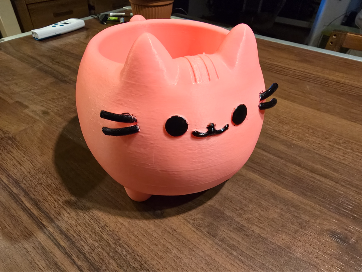 Pusheen花盆 - 免费 3D 打印模型 - MakerWorld