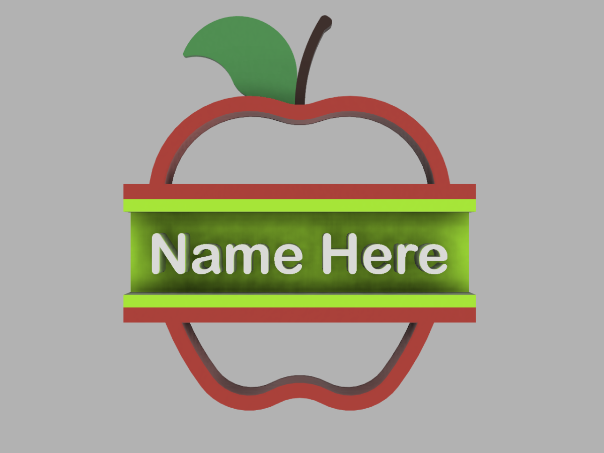 老师的苹果名牌 - 免费 3D 打印模型 - MakerWorld