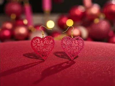 米奇爱心耳环 - 免费 3D 打印模型 - MakerWorld