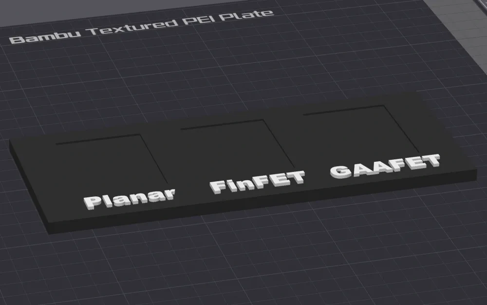 MOSFET 演变 3D 展示 (平面–FINFET-GAAFET) - 免费 3D 打印模型 - MakerWorld